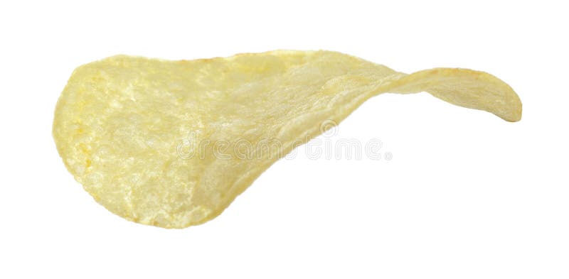 One Tasty Potato Chip Isolated on White Stock Photo - Image of flavor ...