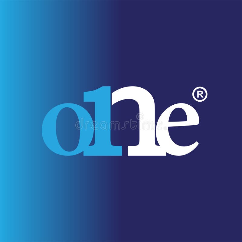 One Text Logo Icon Vector Template Stock Vector - Illustration of font ...