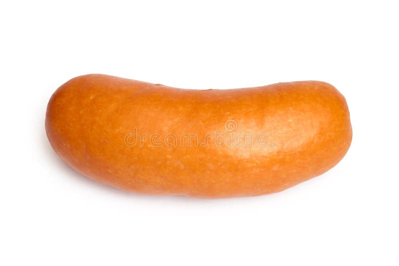One Thick Short Sausage Isolated on White Background. Stock Image ...