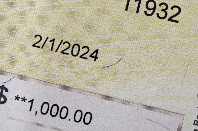 One thousand dollar check stock photo. Image of paycheck - 308720152