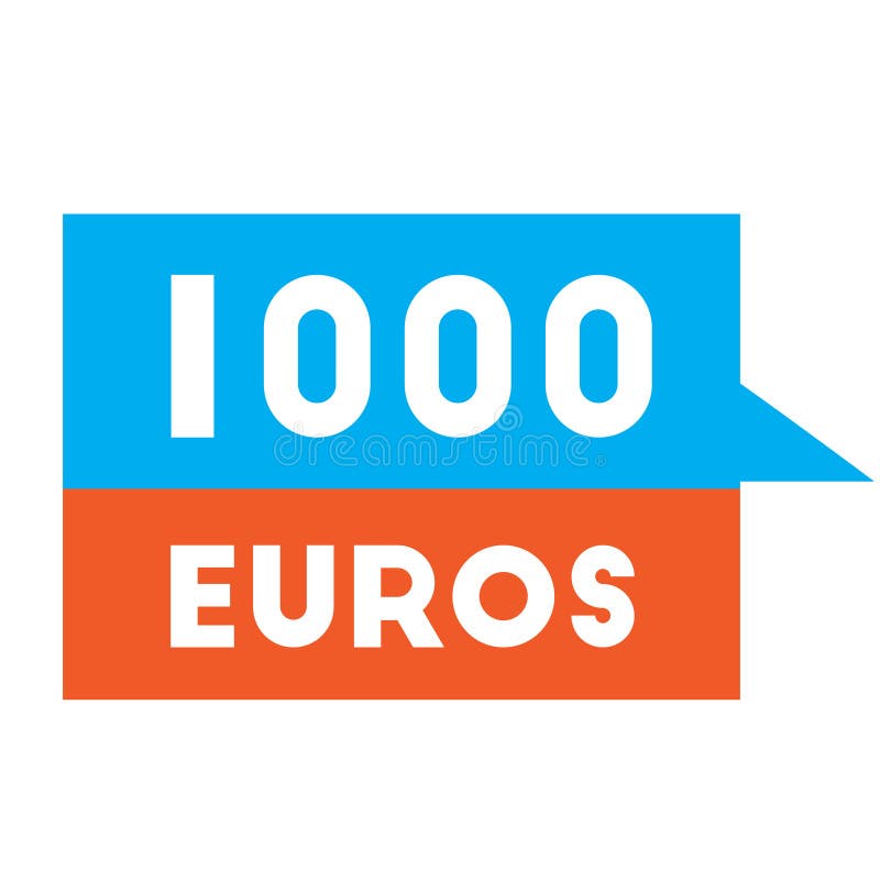 One Thousand Euros Advertising Sticker Stock Vector - Illustration of ...