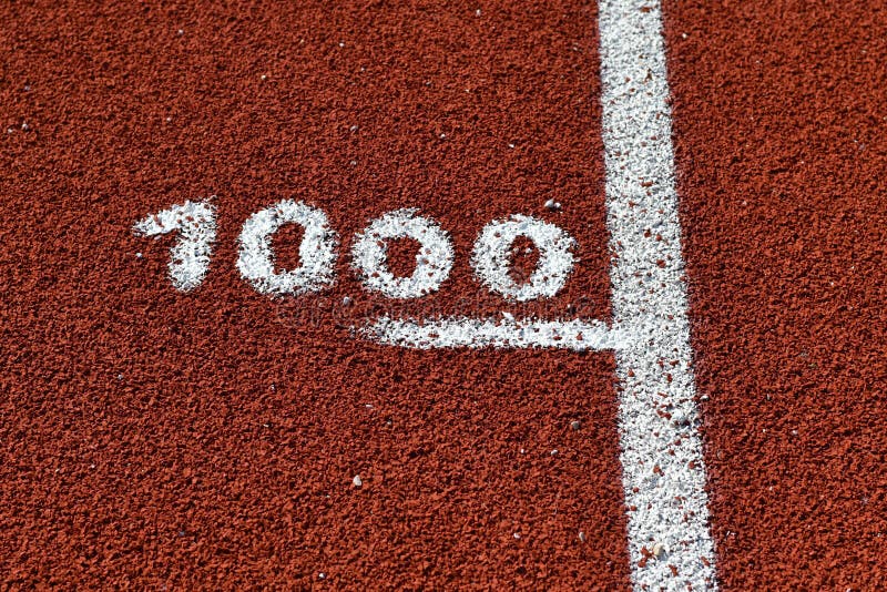 One Thousand Meter Mark at a Stadium Stock Photo - Image of games ...