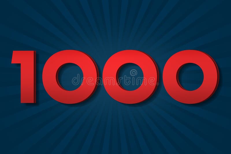 1000 One Thousand Number Count Template Poster Design. Abstract Reward ...