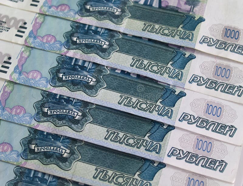 One Thousand Rouble Banknotes Stock Photo - Image of finance, note ...