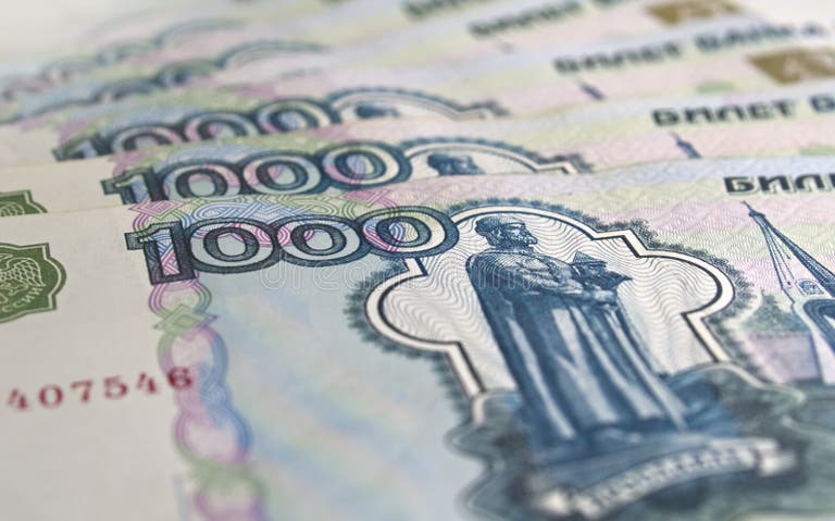 One Thousand Rouble Banknotes Stock Photo - Image of finance, note ...