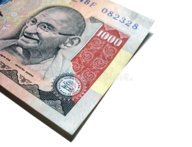 One Thousand Rupee Indian Note Stock Photo - Image of exchange ...
