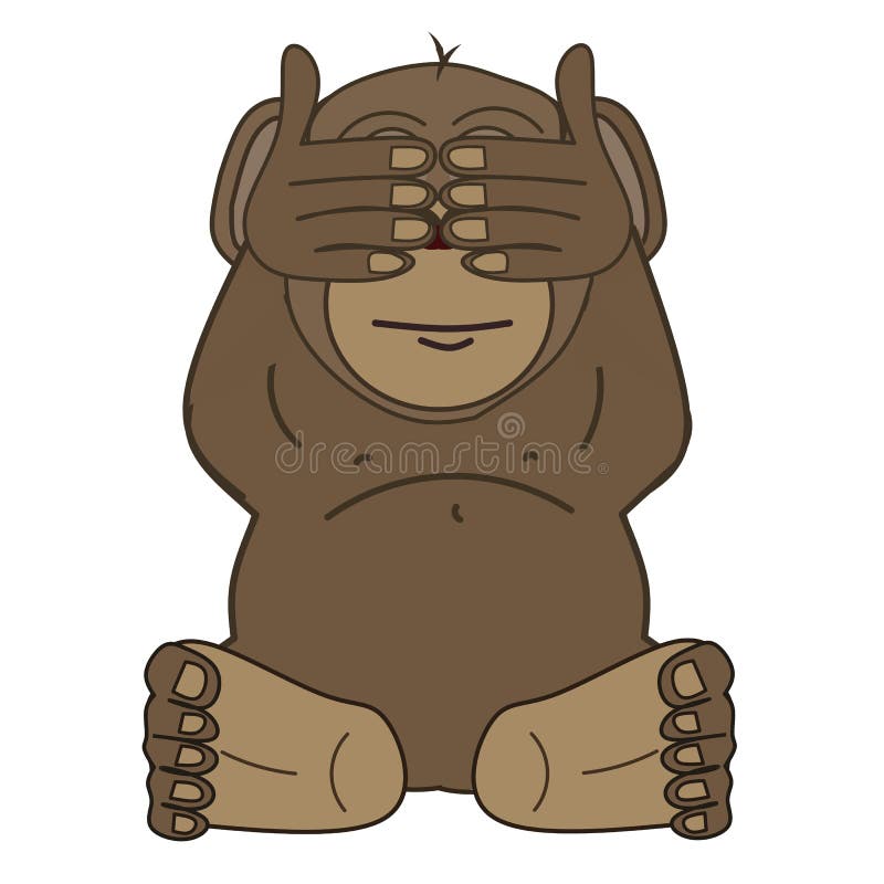 One of Three Wise Monkeys. See No Evil, Hear No Evil and Speak No Evil ...