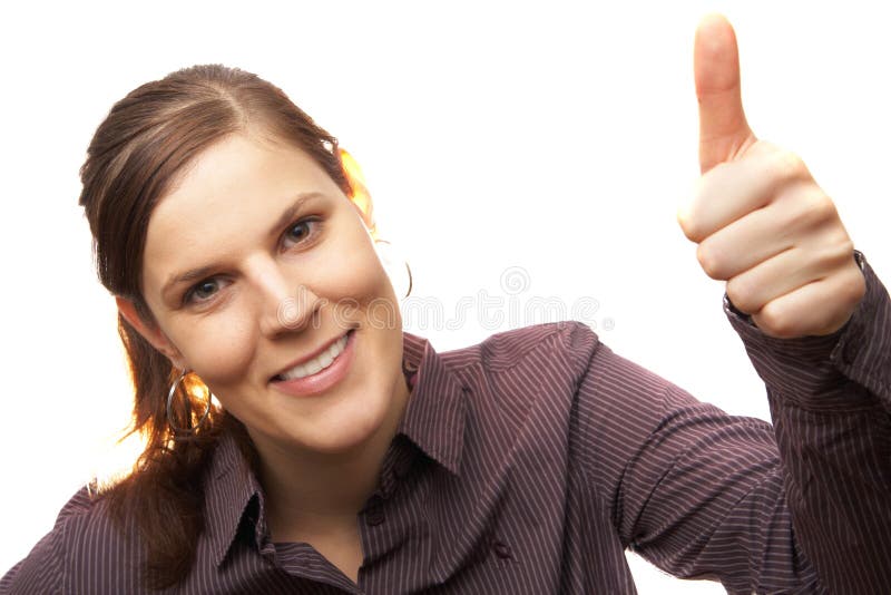 One thumb up stock image. Image of pretty, smile, alone - 7500353