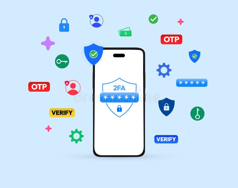 One Time Passcode and 2FA Process on the Smartphone Screen with ...