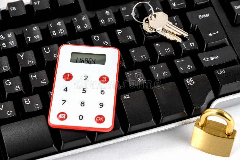 One Time Password Card. stock photo. Image of lock, keyboard - 61024224