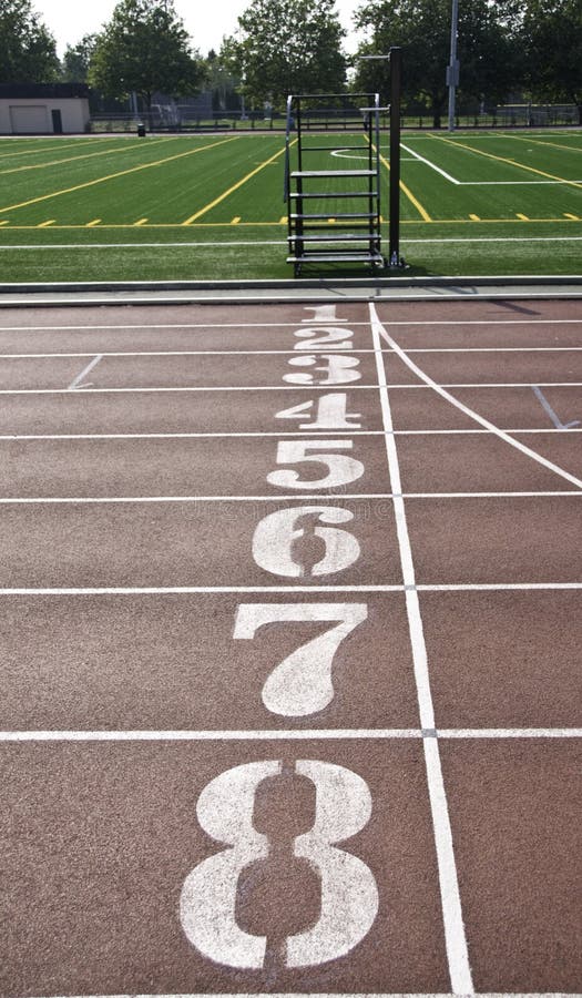 One to eight running lanes stock photo. Image of start - 10467722