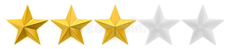 One to five star review stock illustration. Illustration of render ...