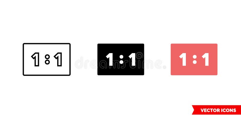 One To One Icon of 3 Types Color, Black and White, Outline. Isolated ...