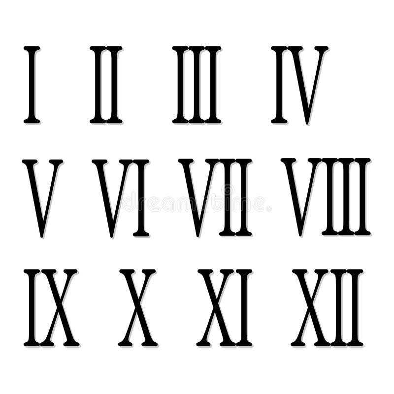 Roman Numerals Icon Set Stock Illustrations – 227 Roman Numerals Icon ...