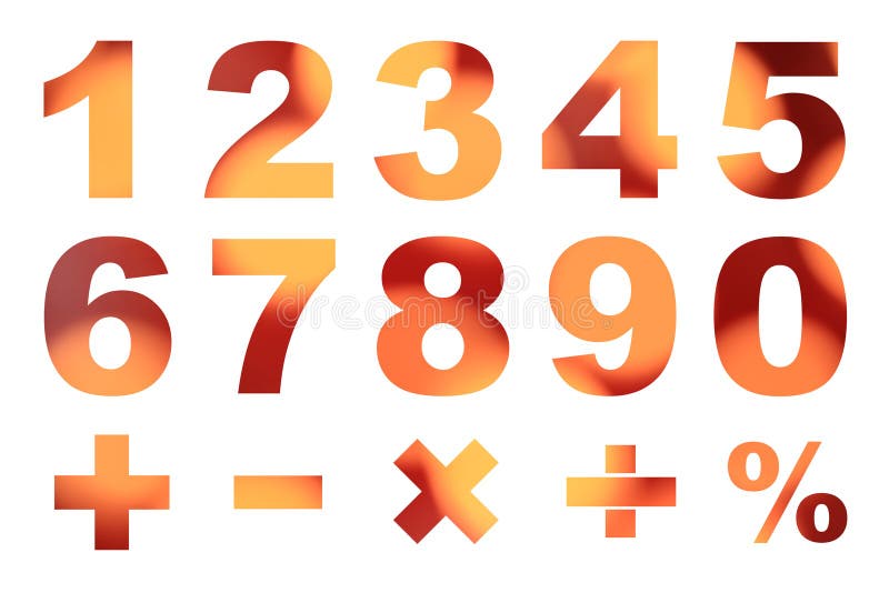 One To Zero Numbers and Basic Mathematical Symbols Stock Photo - Image ...