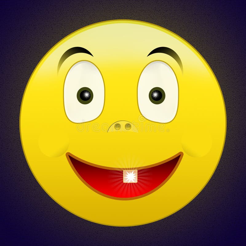 One tooth happy smile stock illustration. Illustration of giant - 11086040