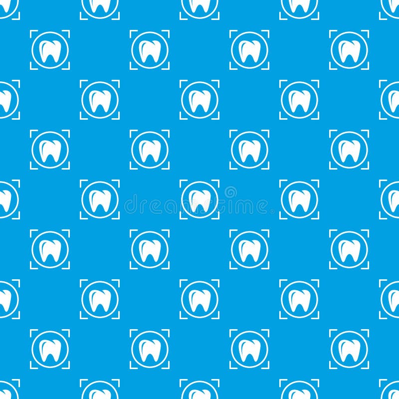 One Tooth Pattern Vector Seamless Blue Stock Vector - Illustration of ...