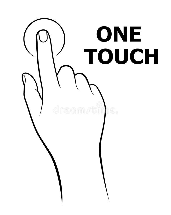 One Touch Button Design. Touch Sensor Screen Vector Illustration Stock ...