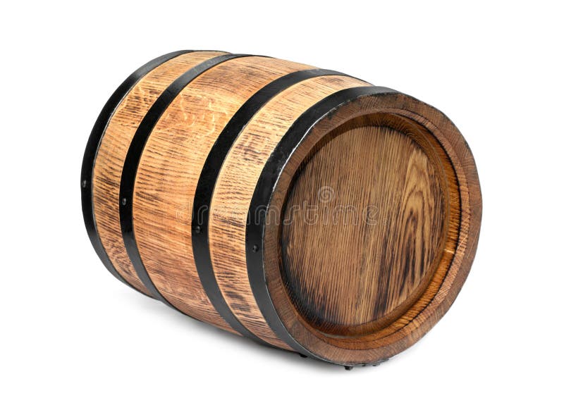 One Traditional Wooden Barrel on White Stock Photo - Image of alcohol ...