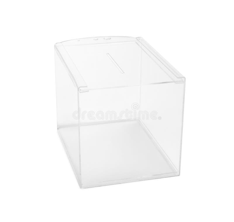 One Transparent Ballot Box Isolated on White Stock Photo - Image of ...