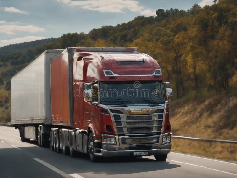 One Truck on highway stock image. Image of highway, truck - 304855721