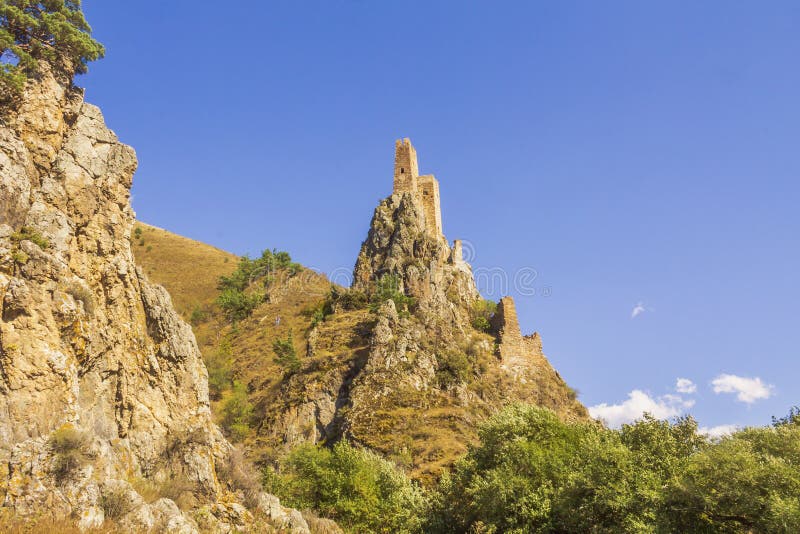 Bridge between two cliffs stock photo. Image of clouds - 39819194
