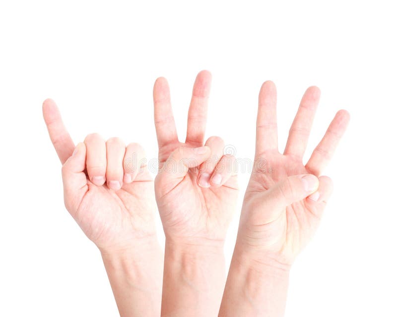 Counting Hand One Two Three Isolated Stock Photo - Image of counting ...