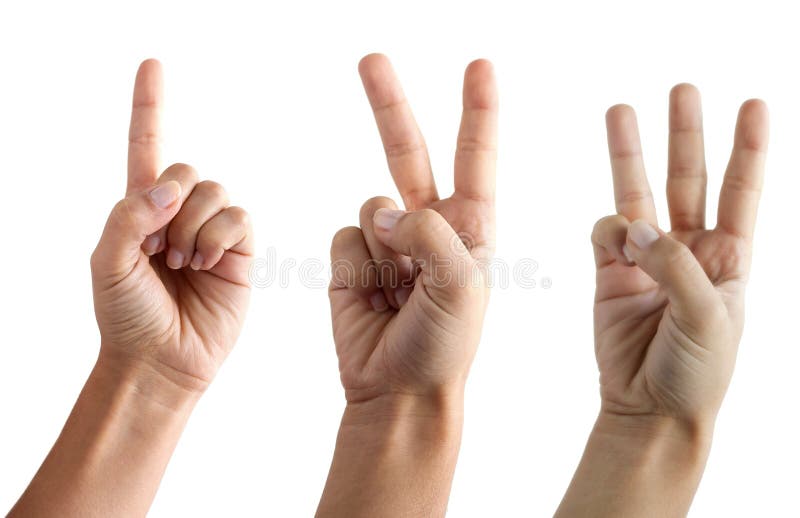 One, two, three stock image. Image of sign, skin, fingers - 3766669