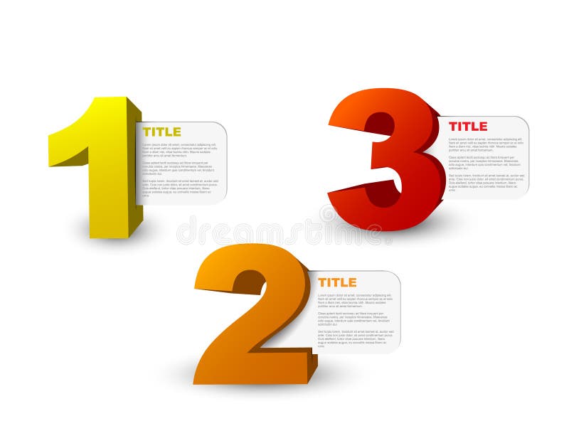 One Two Three - 3D Vector Progress Icons Stock Vector - Illustration of ...