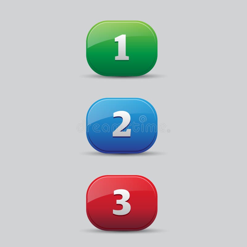 One Two Three button stock illustration. Illustration of sequence ... One Two Three button stock illustration. Illustration of sequence ...