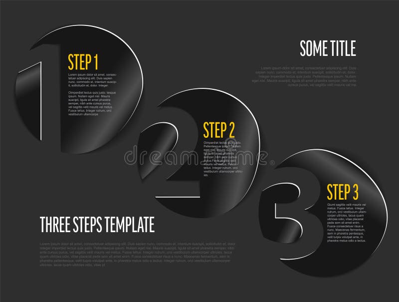 One Two Three Dark Gray Metallic Sticker Steps with Numbers Stock ...