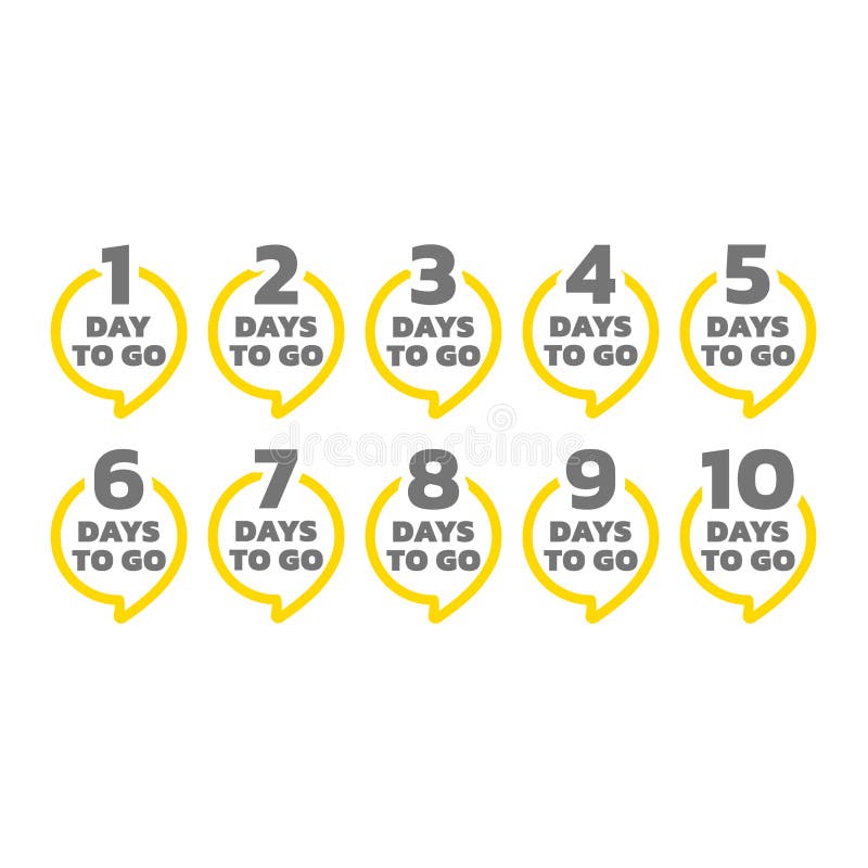 One, Two, Three Days To Go Banner Stock Vector - Illustration of vector ...