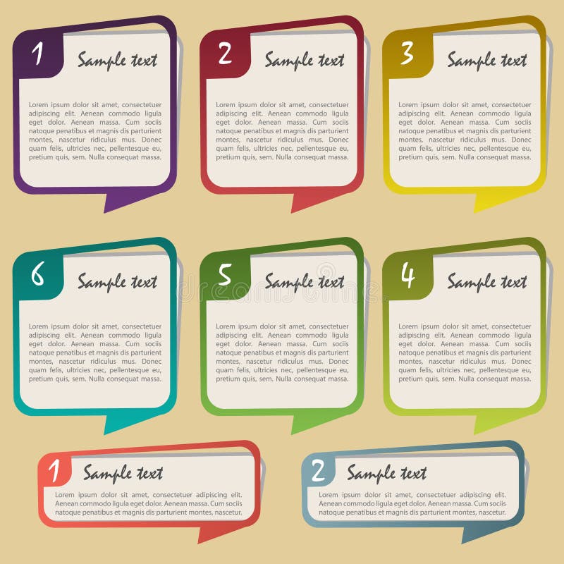 One Two Three Four Five Six Vector Paper Progress Steps For Tutorial
