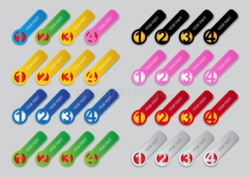 One, Two, Three Vector Progress Icons in White Stock Vector ...