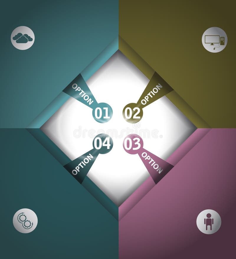 One Two Three Four Options for Your Text, Infographic Stock Vector ...