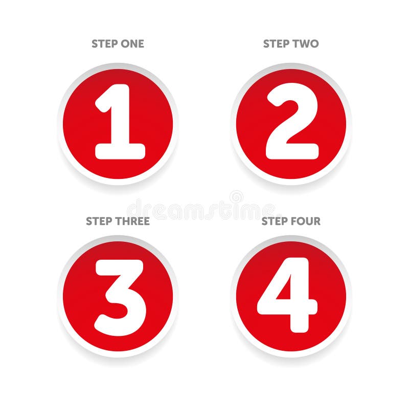 One Two Three Four Progress Bar Stickers Stock Vector - Illustration of ...