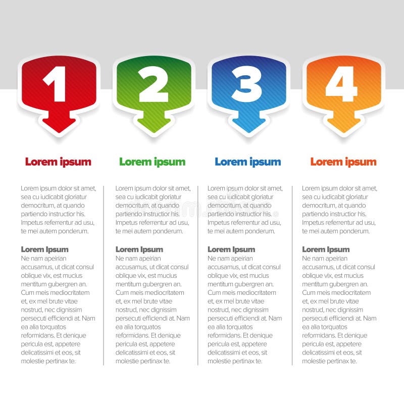 One Two Three Four steps stock vector. Illustration of number - 88853249