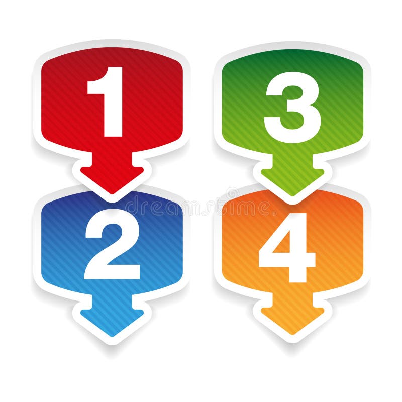 One Two Three Four Progress Bar Stock Vector - Illustration of modern ...