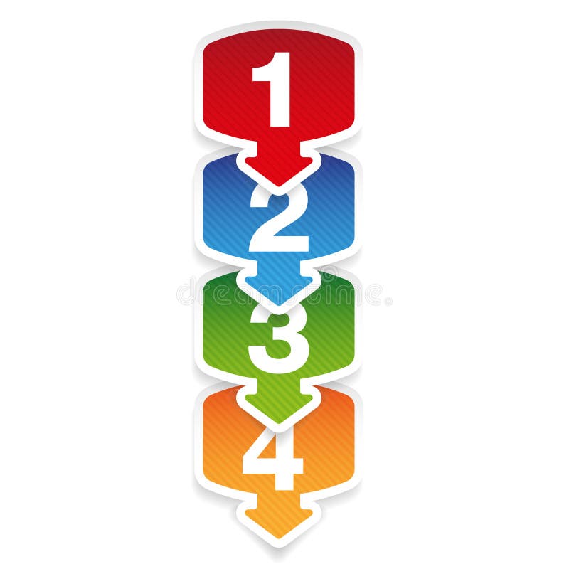 One Two Three Four Progress Bar Button Stock Vector - Illustration of ...