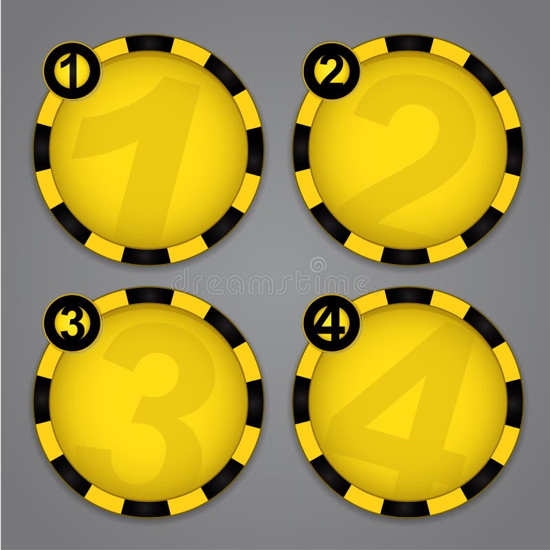 One, Two, Three Vector Progress Icons in White Stock Vector ...