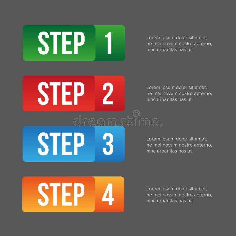 Step One Two Three button stock vector. Illustration of background ... Step One Two Three button stock vector. Illustration of background ...