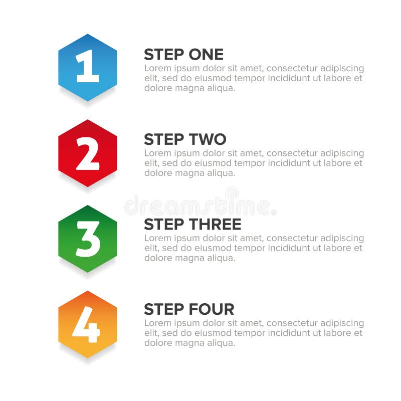 One Two Three Four Steps Progress Bar Stock Vector - Illustration of ...