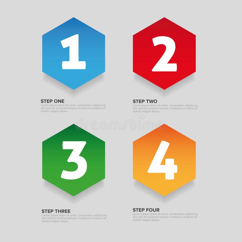 One Two Three Four Steps Progress Bar Stock Vector - Illustration of ...