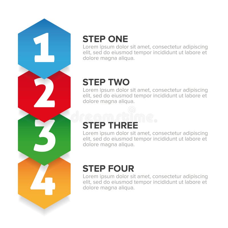 One Two Three Four Steps Progress Bar Stock Vector - Illustration of ...