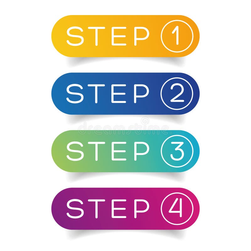 One Two Three Four Steps Progress Stock Vector - Illustration of modern ... One Two Three Four Steps Progress Stock Vector - Illustration of modern ...