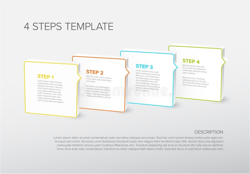 Four Vector Square Blocks Template for Progress Steps Stock Vector ...