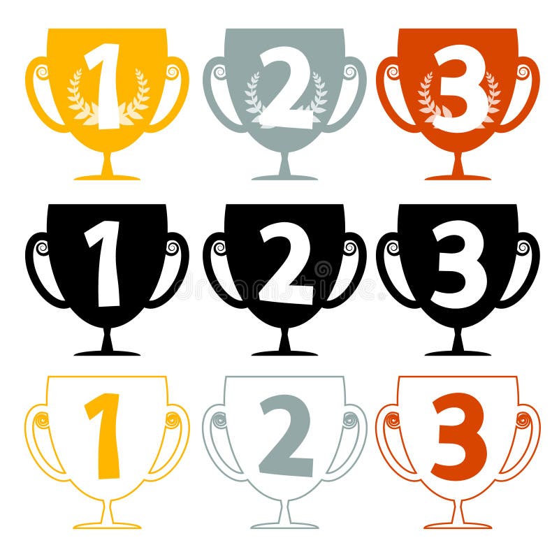 One Two Three - Price Cups - Icons Set Stock Vector - Illustration of ...