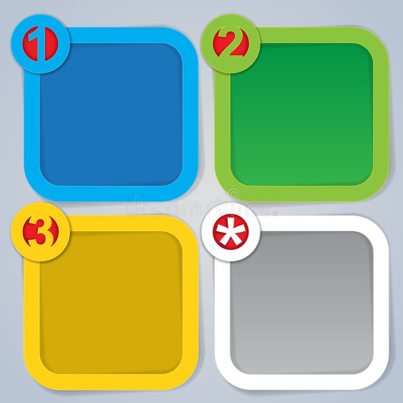 One, Two, Three and Star, Square Progress Labels I Stock Illustration ...