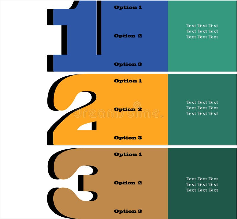 One Two Three Steps Progress Stock Vector - Illustration of page ...