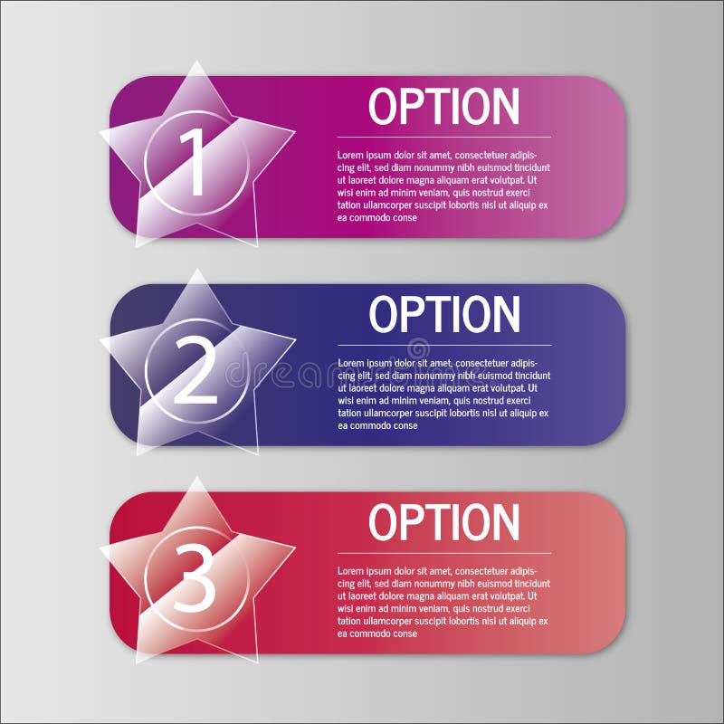 One Two Three Steps Banners Stock Illustration - Illustration of ...